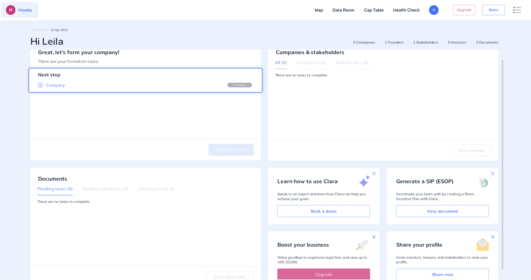 Create a ESOP for your company | Try our ESOP technology on Clara | Clara